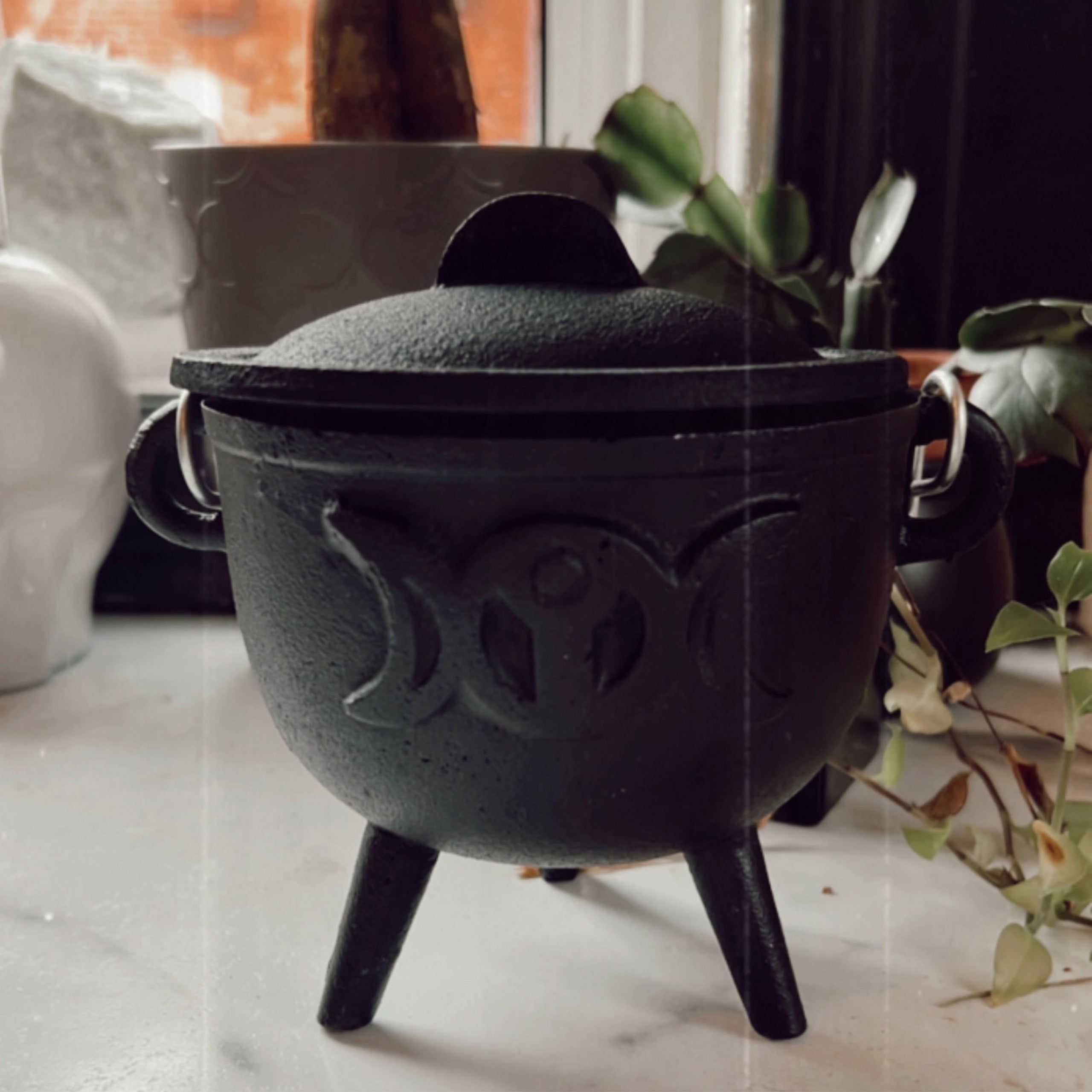 Medium Cast Iron Cauldron 4.5” Goddess | The Witch's Fix - Shop Online